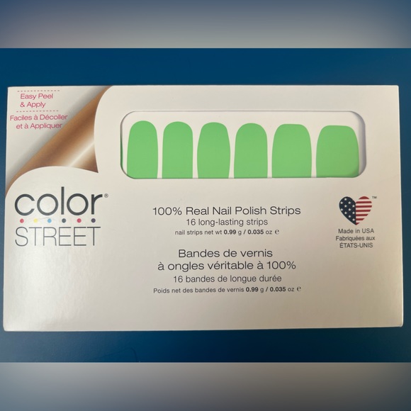 Color Street | Other | Kilowatt Solid Green Color Street Nail Strip Set ...